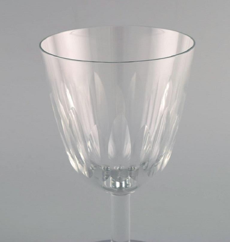 Baccarat France Six Art Deco Red Wine Glasses In Clear Crystal Glass