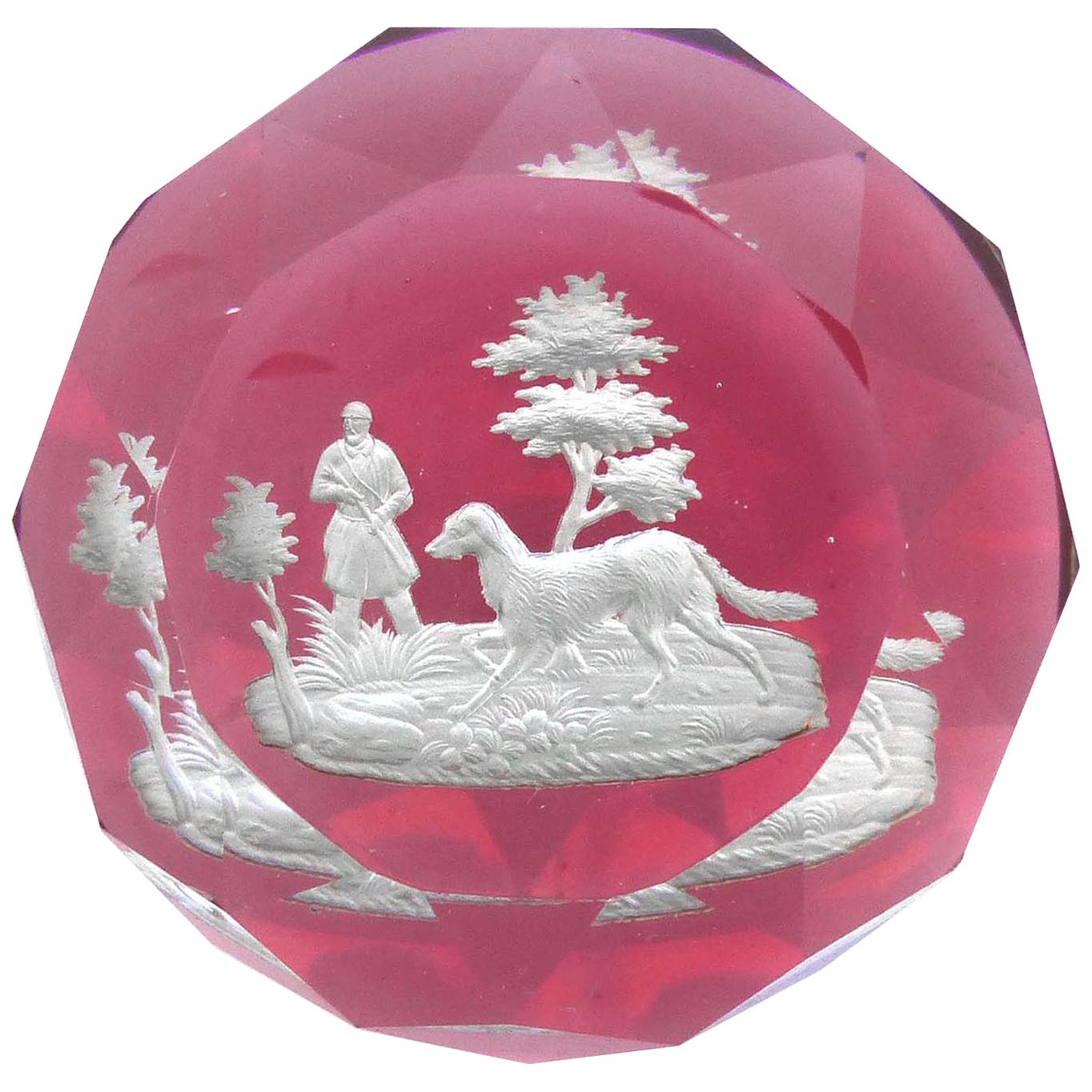 Baccarat Mushroom Paperweight with Blue and White Torsade at 1stDibs