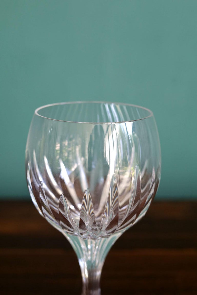Baccarat "Massena" Set of 6 Crystal White Wine Glasses For Sale at 1stDibs