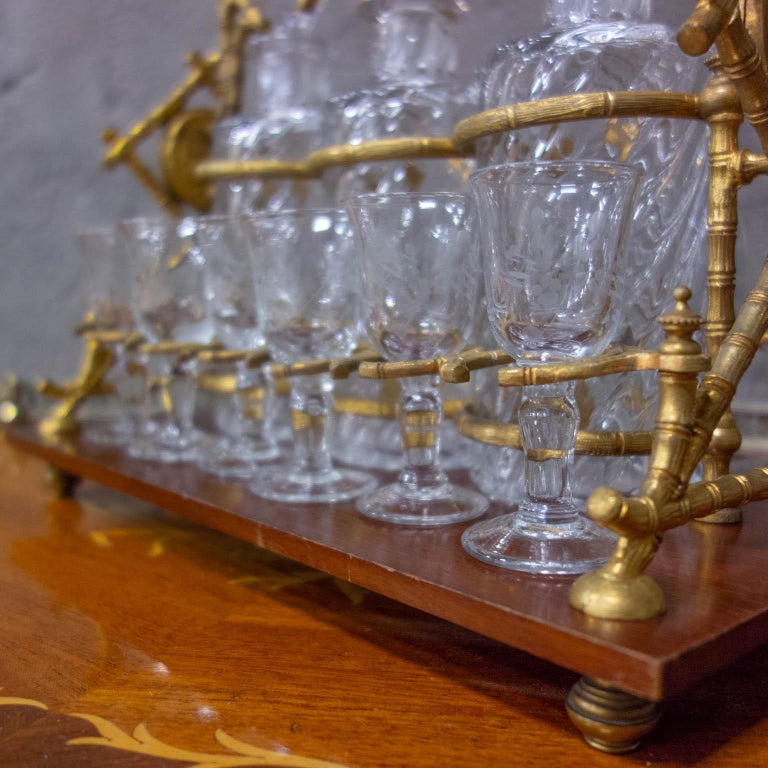 Baccarat “Open Tantalus” Oriental Crystal Carafe Set, Paris, 1870 For ...