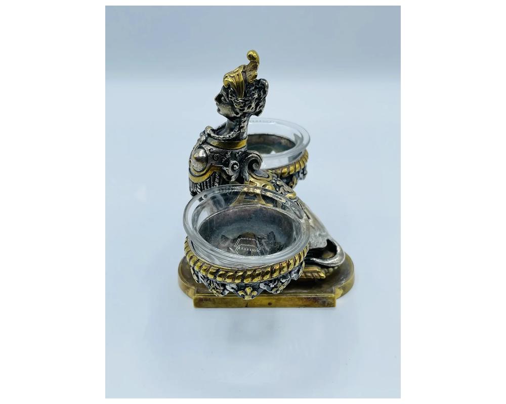 Baccarat Paris, French Bronze and Crystal Salt Cellar, 19th Century at ...