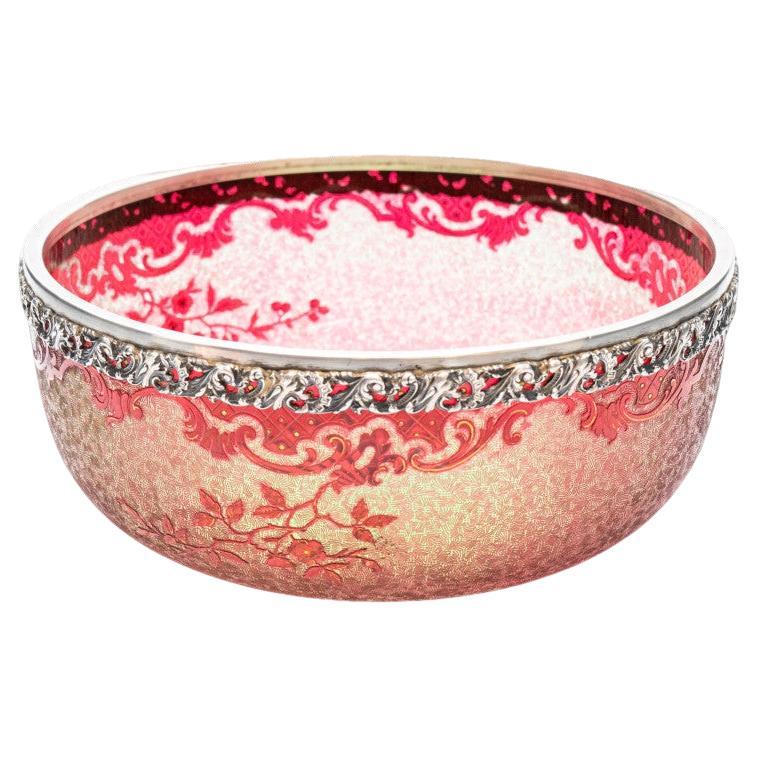 Baccarat Pattern, Bright Crimson, Acid Etched Bowl, 1900, France For ...