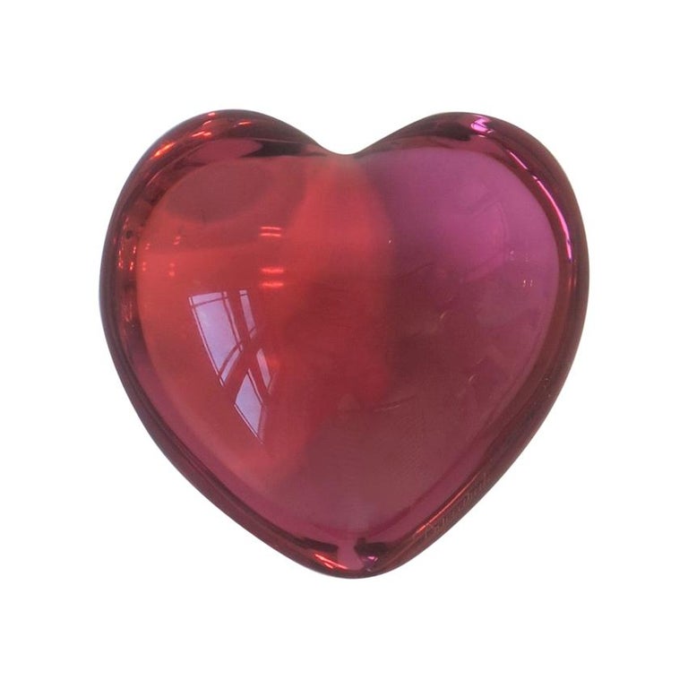 Baccarat Pink Heart Paperweight or Decorative Object at 1stDibs