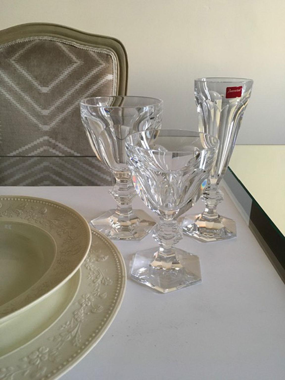 Baccarat Set 2 Clear Crystal Harcourt Champagne Glasses For Sale at 1stDibs