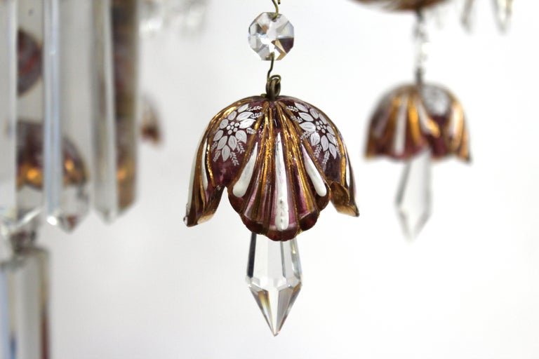 Baccarat Style Ruby and Gold Crystal Torchiere Lamps at 1stDibs