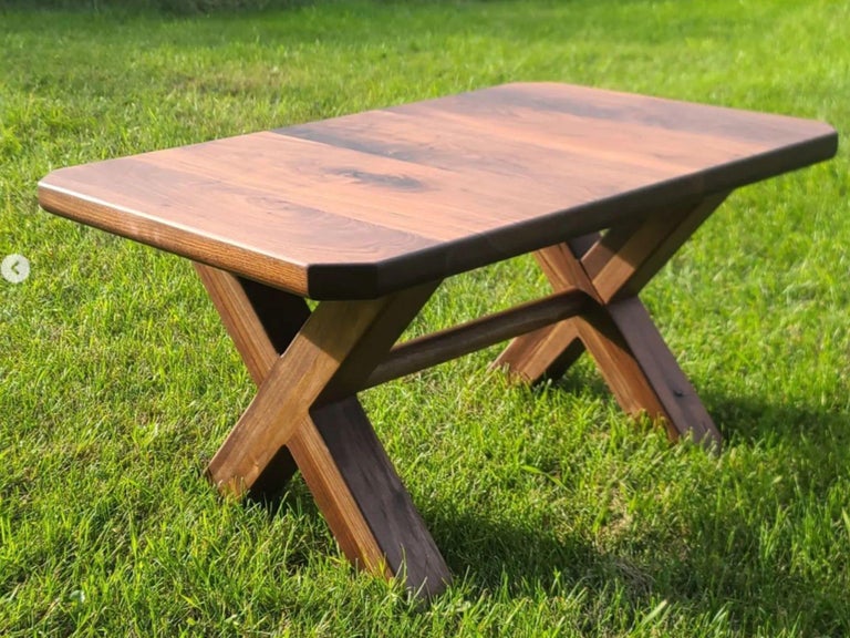 Back Walnut Coffee Table For Sale at 1stDibs