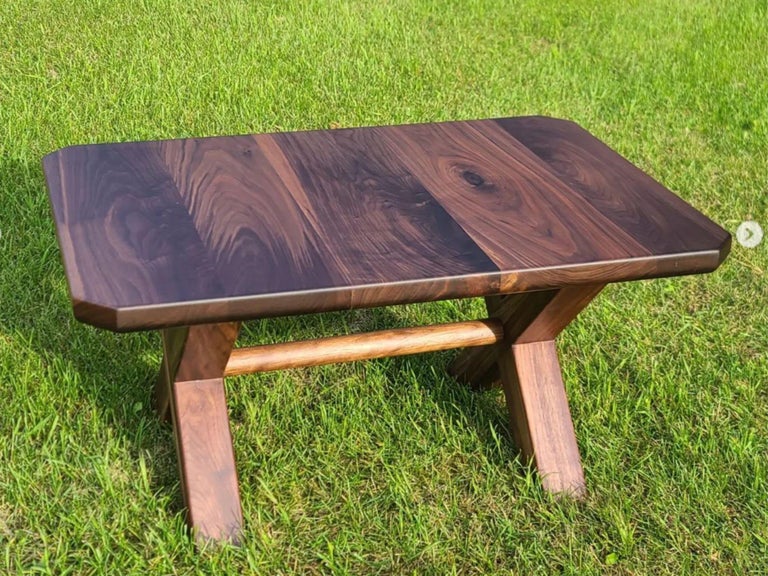 Back Walnut Coffee Table For Sale at 1stDibs