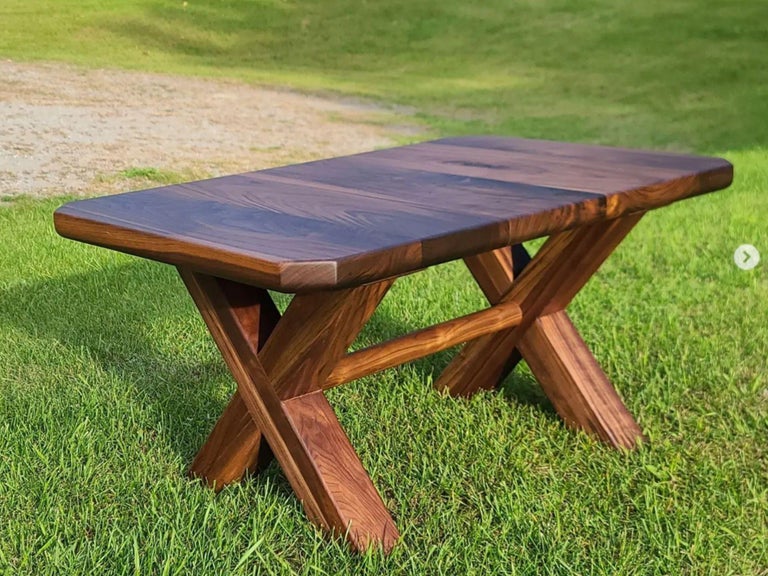 Back Walnut Coffee Table For Sale at 1stDibs