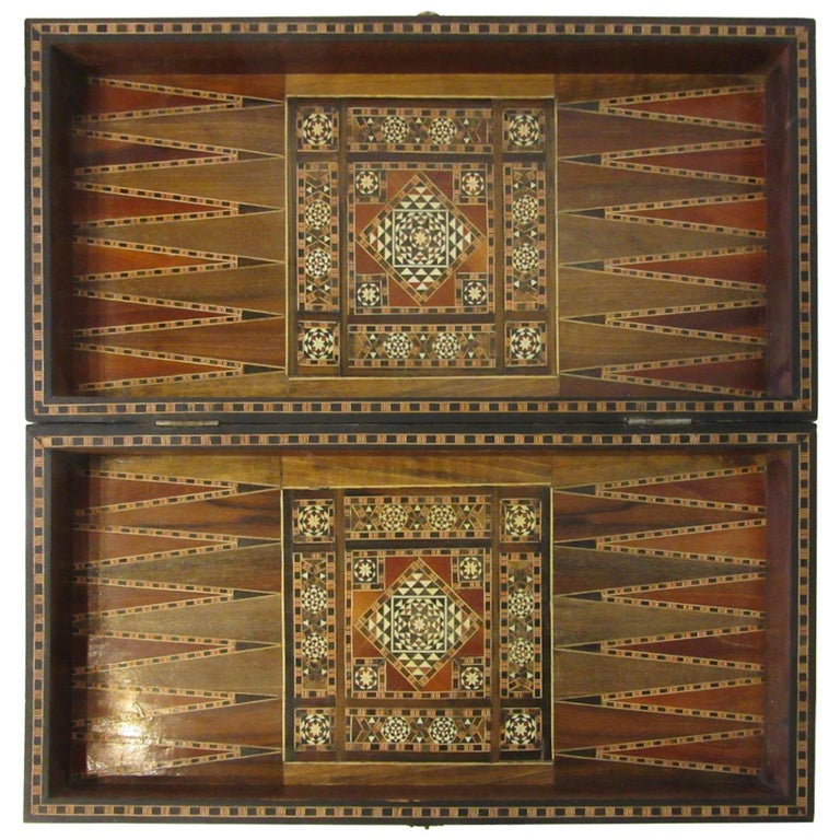Backgammon Micro Mosaic Inlay Board / Moorish Syrian Styled at 1stDibs