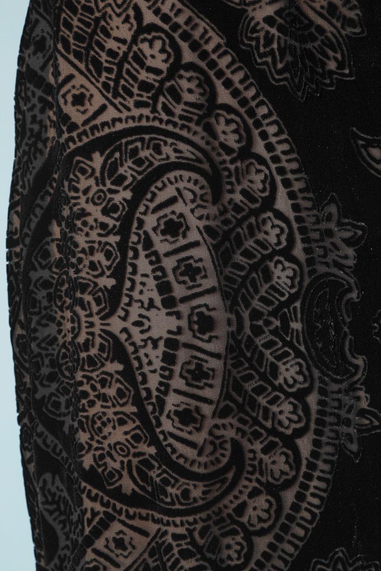 Backless evening dress in velvet and dévoré paisley velvet Roberto ...