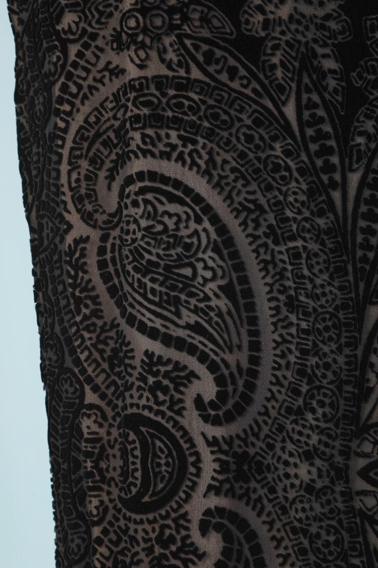 Backless evening dress in velvet and dévoré paisley velvet Roberto ...