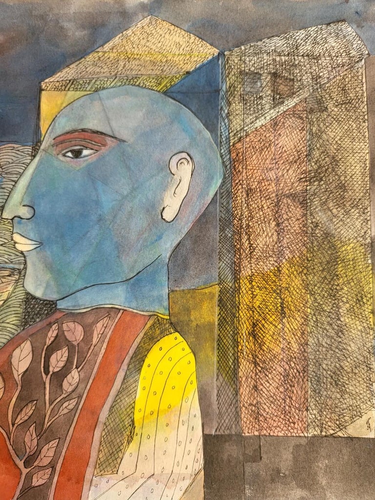 Badri Narayan - Scholar from an Eastern Land, Watercolour, Color Pencil ...