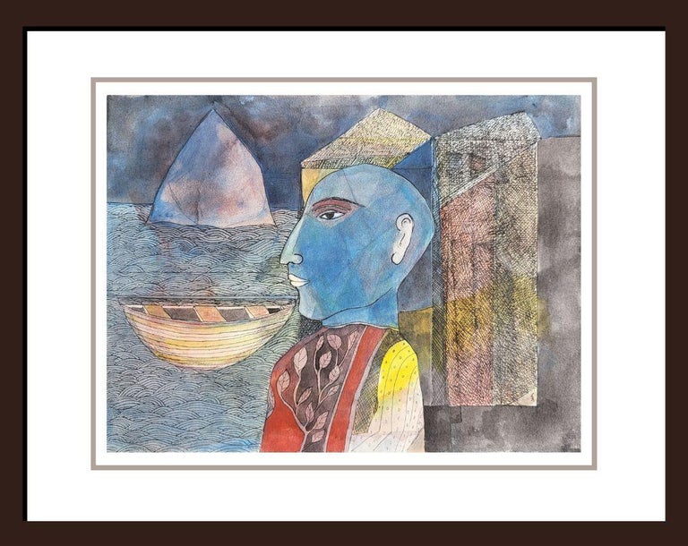 Badri Narayan - Scholar from an Eastern Land, Watercolour, Color Pencil ...