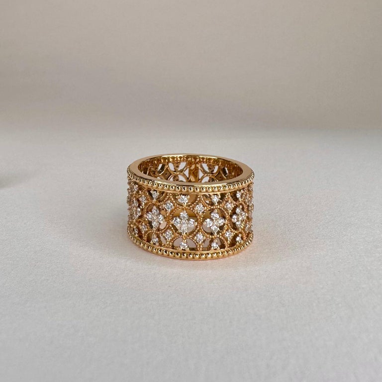 Customizable 18k Rose Gold Lace Band Ring set with 0, 80 Carats of ...