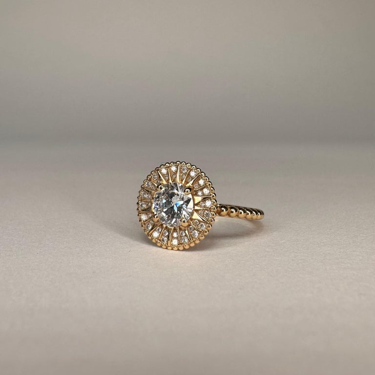 Customizable 18k Rose Gold Roi Soleil ring 0.7 Ct Diamond Ring set with ...