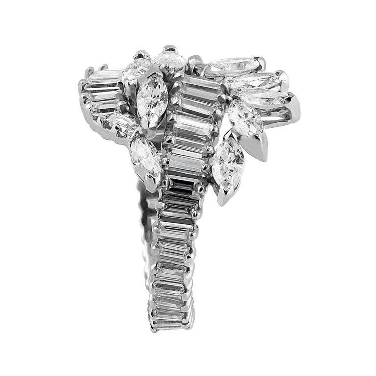 Baguette and Marquise Diamond Ring For Sale at 1stDibs