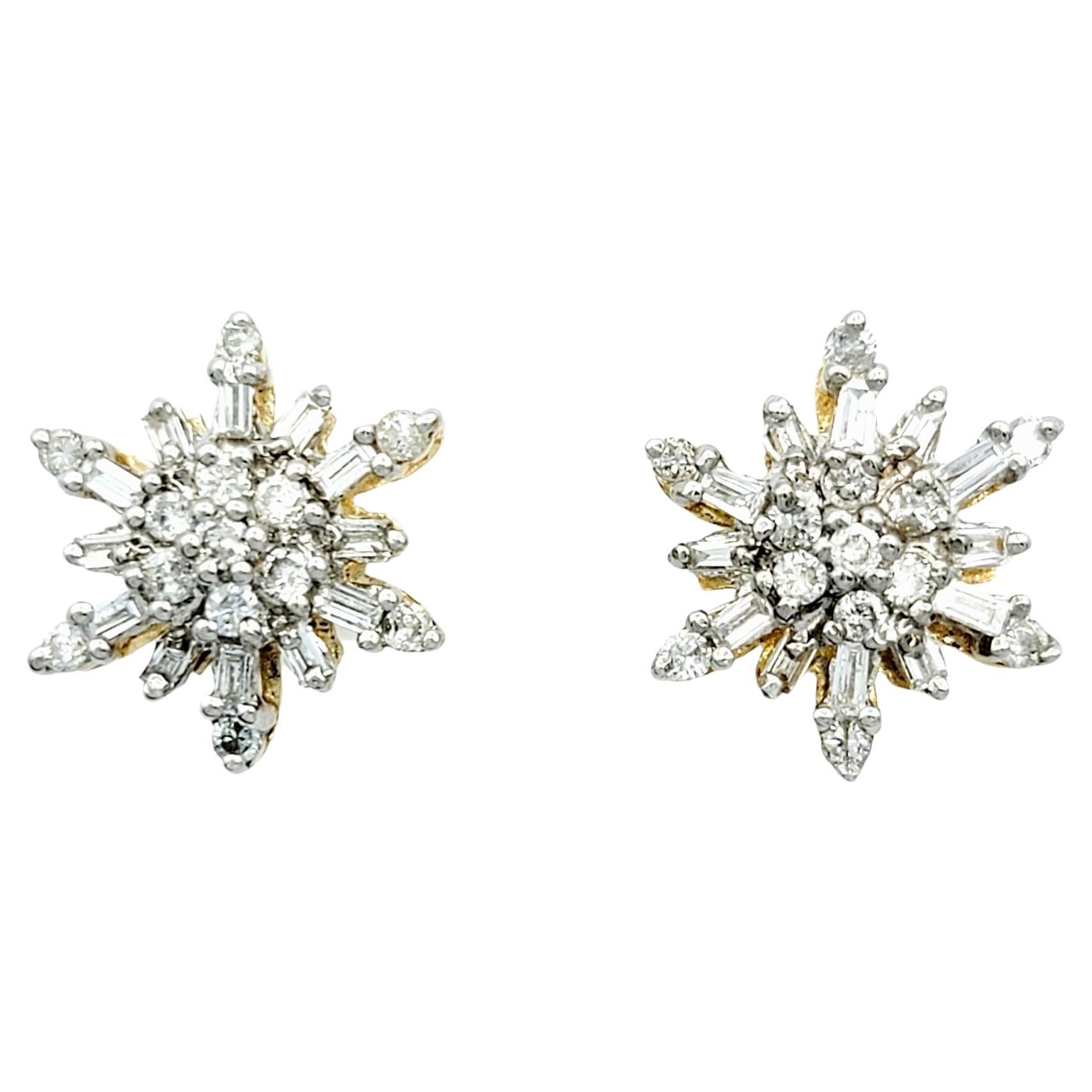 Tiffany and Co. Diamond Snowflake Motif Stud Earrings Set in Platinum ...
