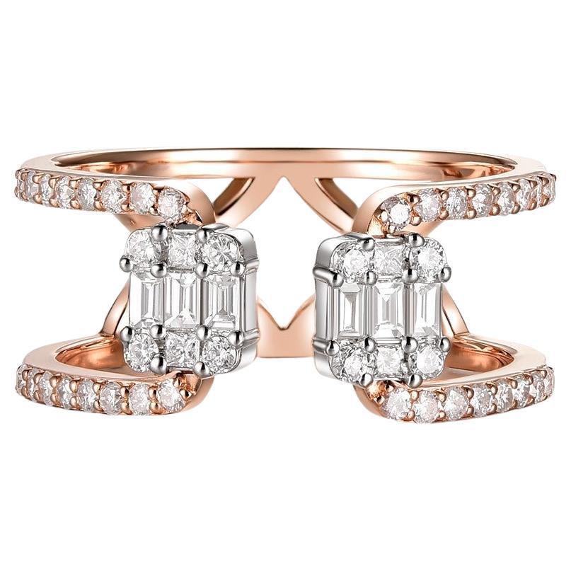 Fancy Color Diamond and Round Diamond Ring in 18K Gold For Sale at 1stDibs