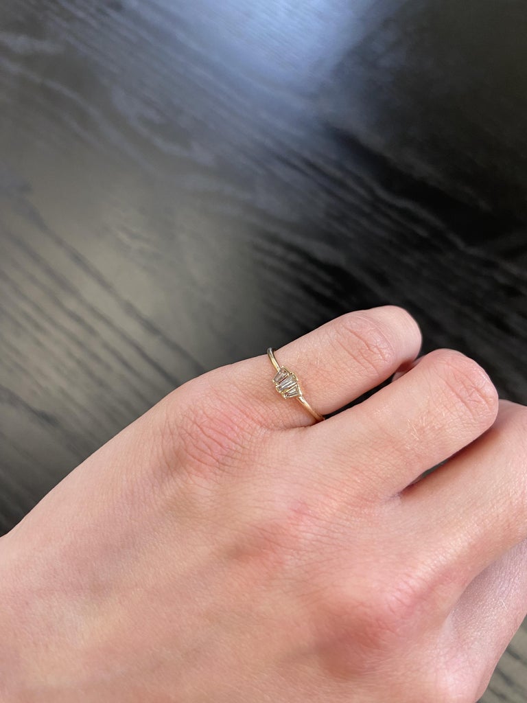 Customizable Baguette Pinky Ring For Sale at 1stDibs