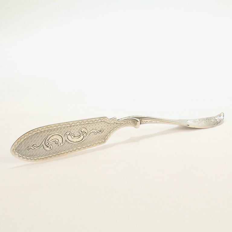 Bailey and Co. or George Sharp Sterling Silver Engraved Master Butter ...