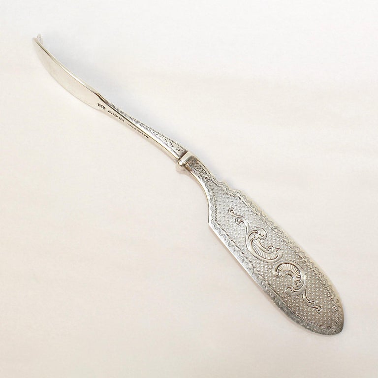 Bailey and Co. or George Sharp Sterling Silver Engraved Master Butter ...