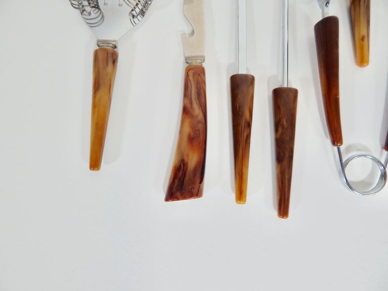 Bakelite Bar Utensil Set of 7 Piece, 1950s at 1stDibs | bakelite bar set