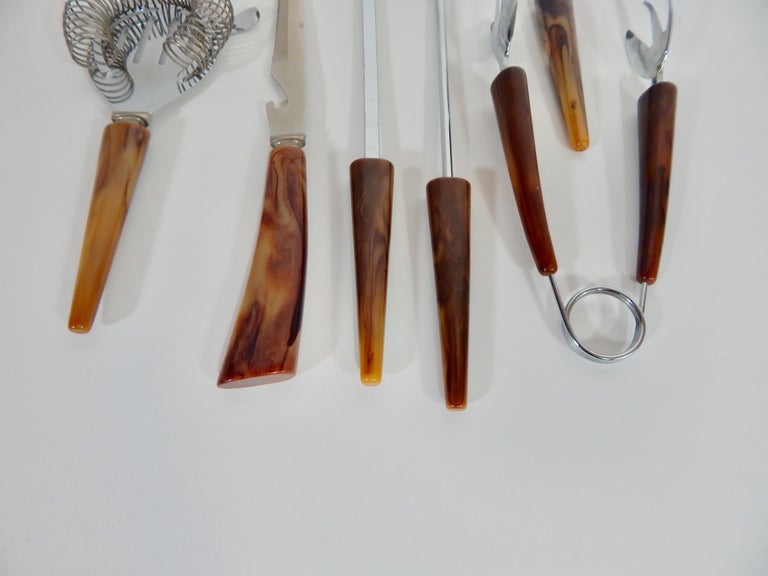 Bakelite Bar Utensil Set of 7 Piece, 1950s at 1stDibs | bakelite bar set
