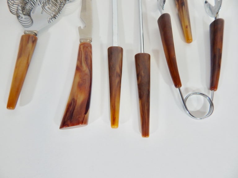 Bakelite Bar Utensil Set of 7 Piece, 1950s at 1stDibs | bakelite bar set