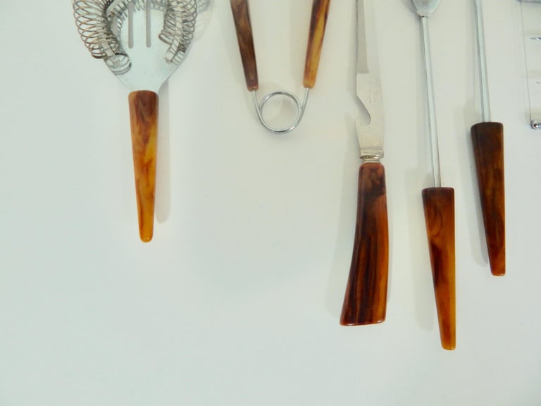Bakelite Barware Utensil Set of 6 at 1stDibs