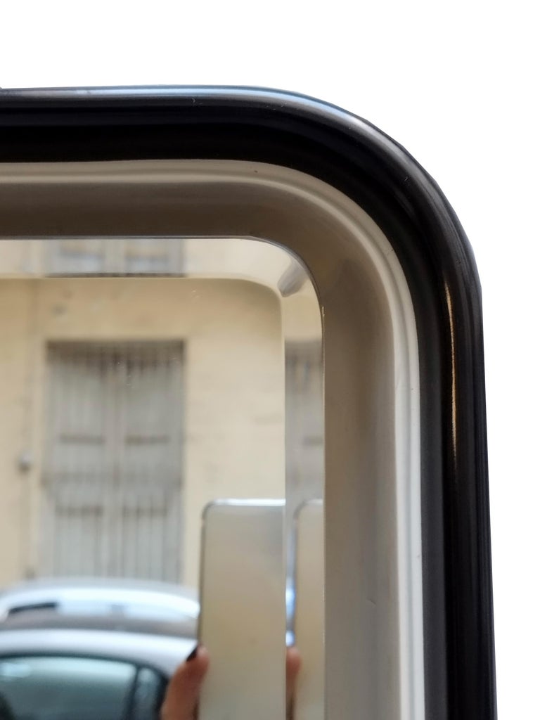 Bakelite Black Backlit Wall Mirror, Italy 1970s For Sale at 1stDibs