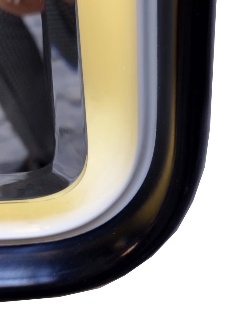 Bakelite Black Backlit Wall Mirror, Italy 1970s For Sale at 1stDibs