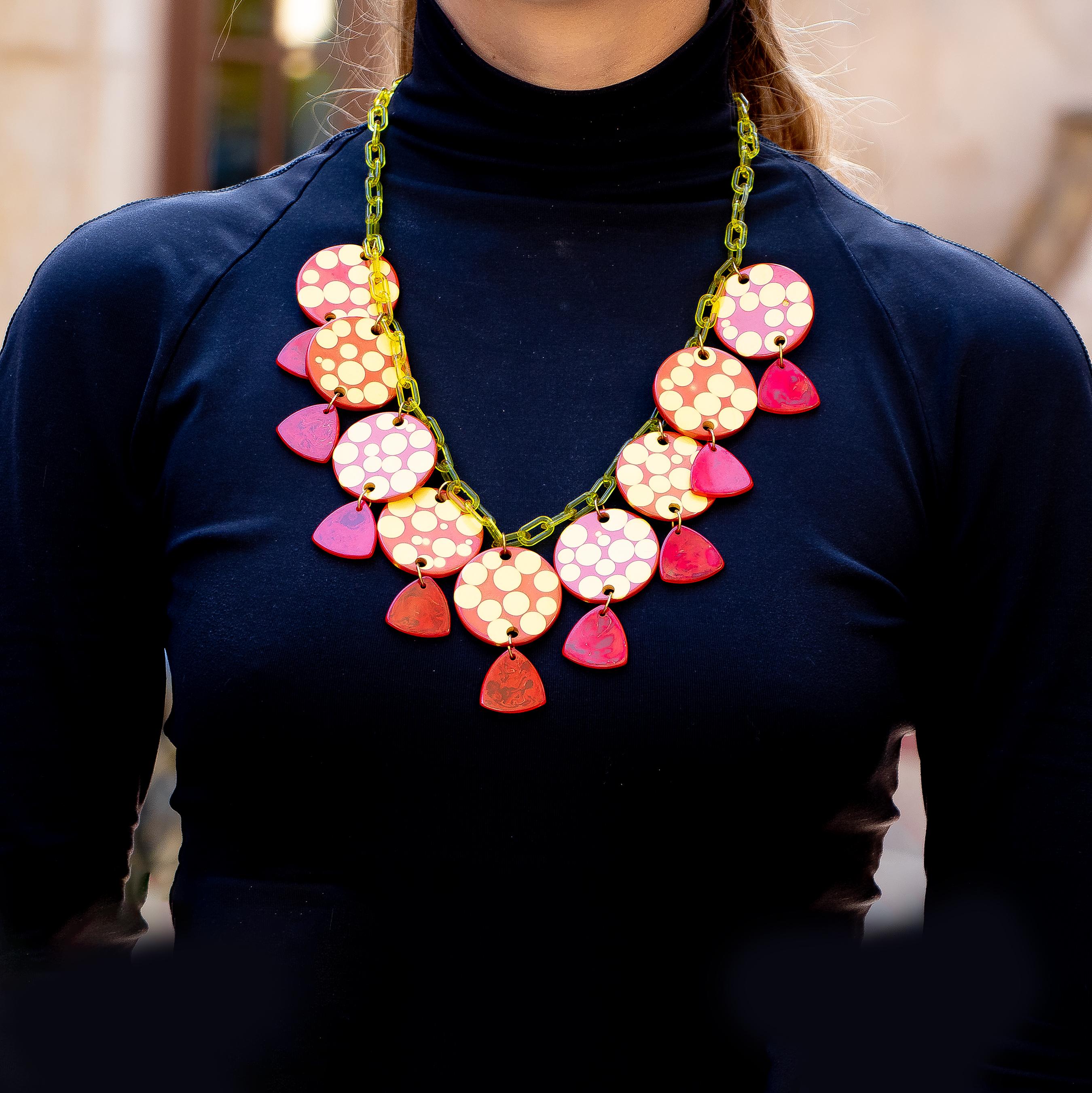 Bakelite Celluloid Vintage Charles Elkaim Necklace For Sale at 1stDibs ...