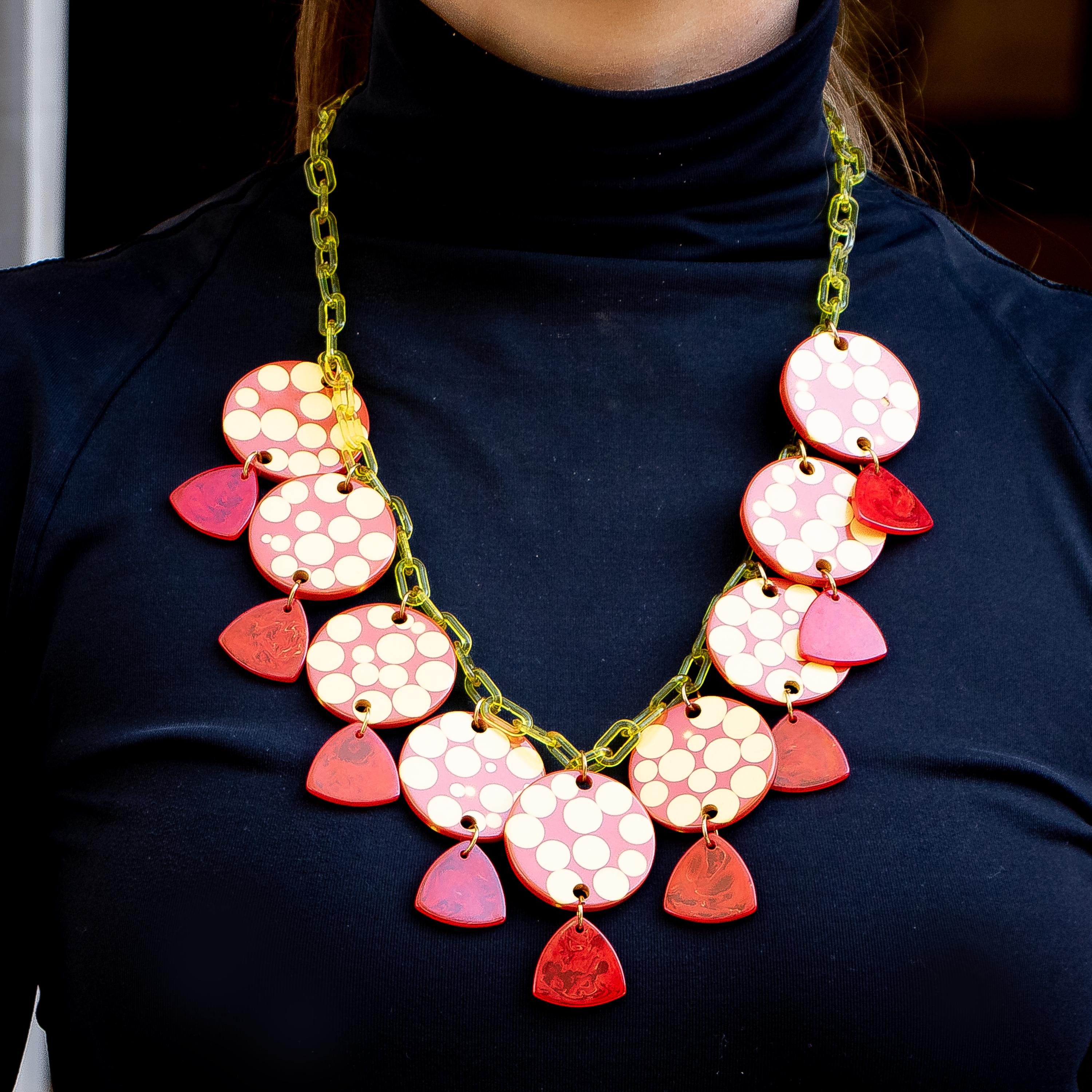 Bakelite Celluloid Vintage Charles Elkaim Necklace For Sale at 1stDibs ...