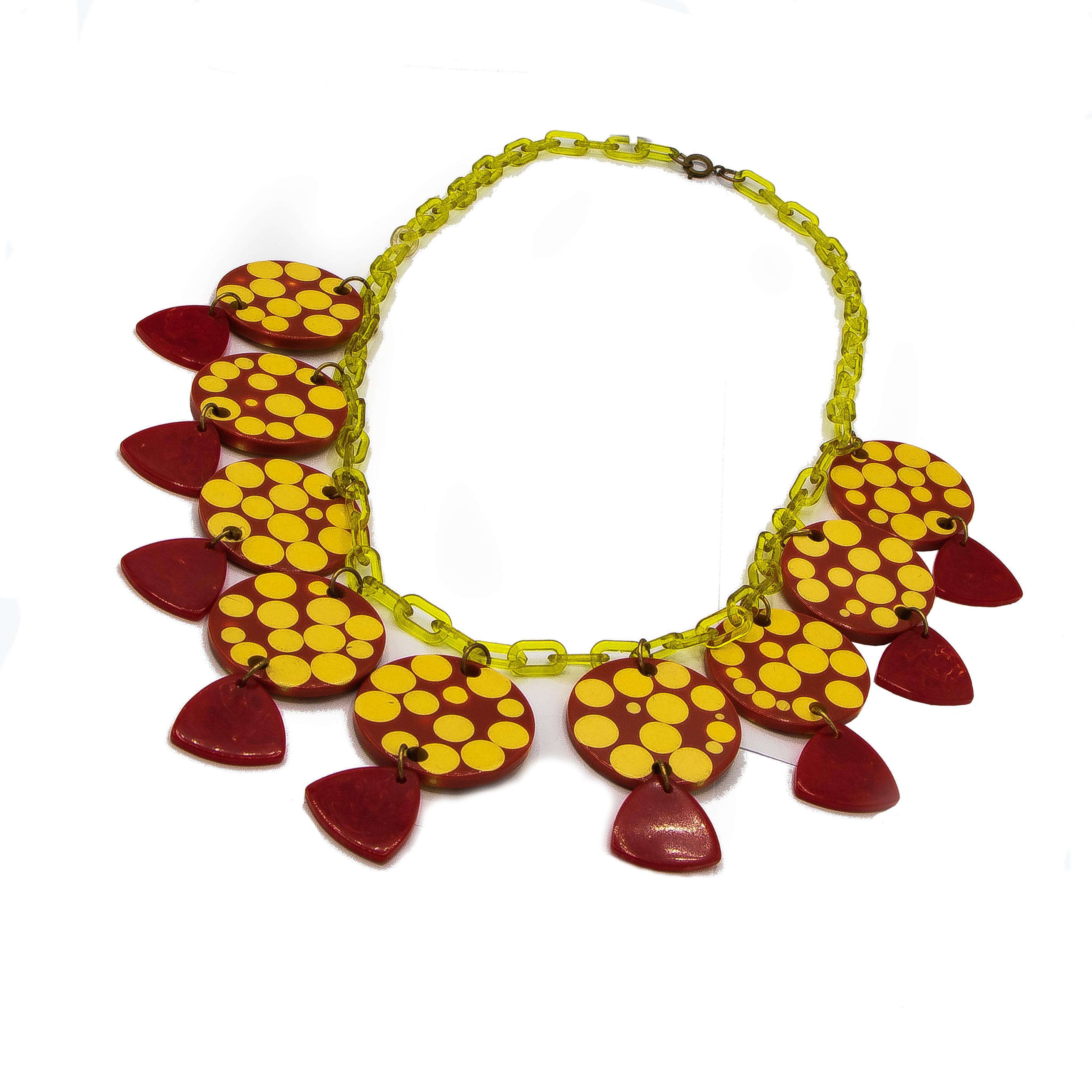 Bakelite Celluloid Vintage Charles Elkaim Necklace For Sale at 1stDibs ...