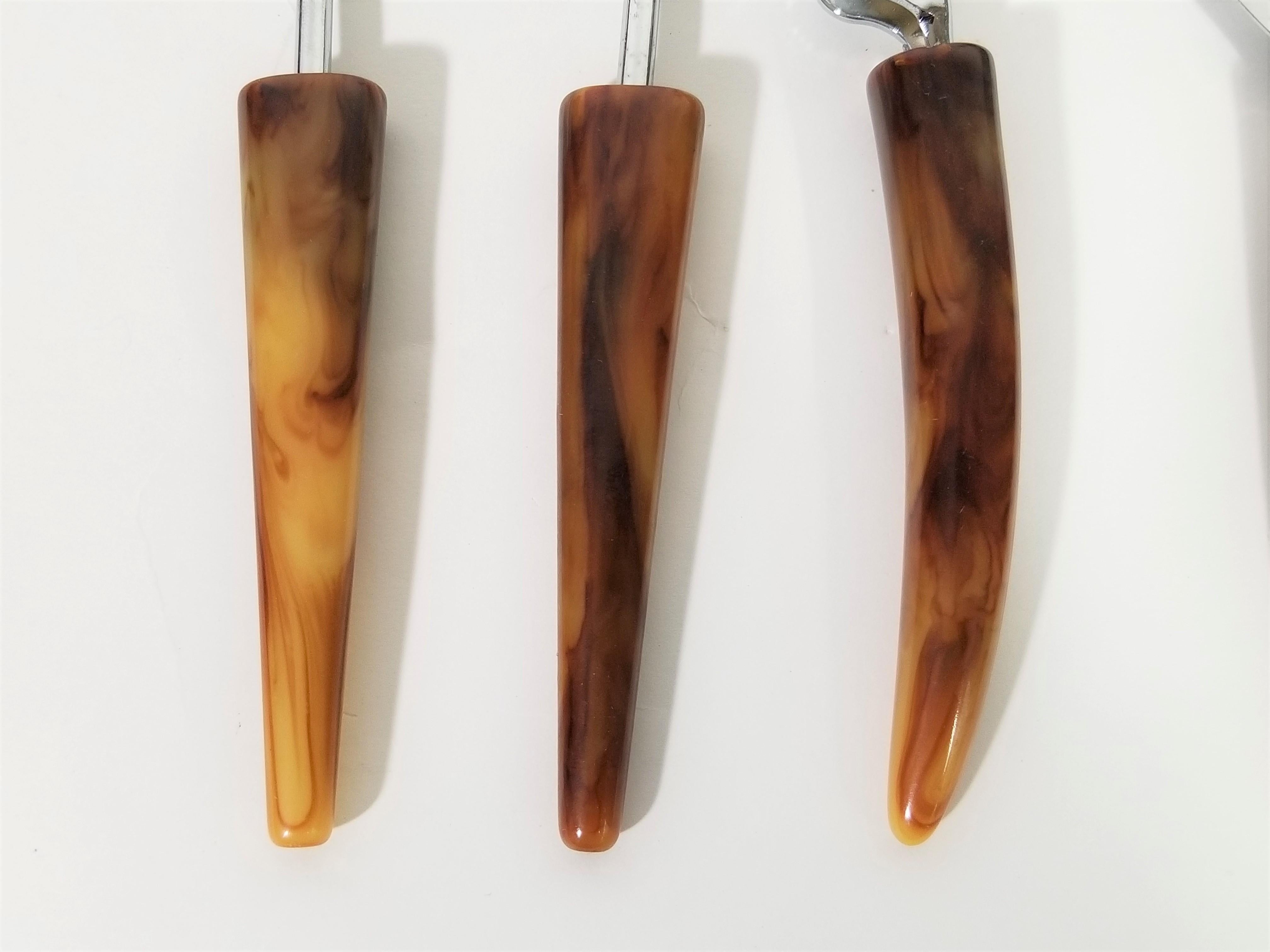 Bakelite Midcentury Bar Set 7 Piece Unused in Box at 1stDibs