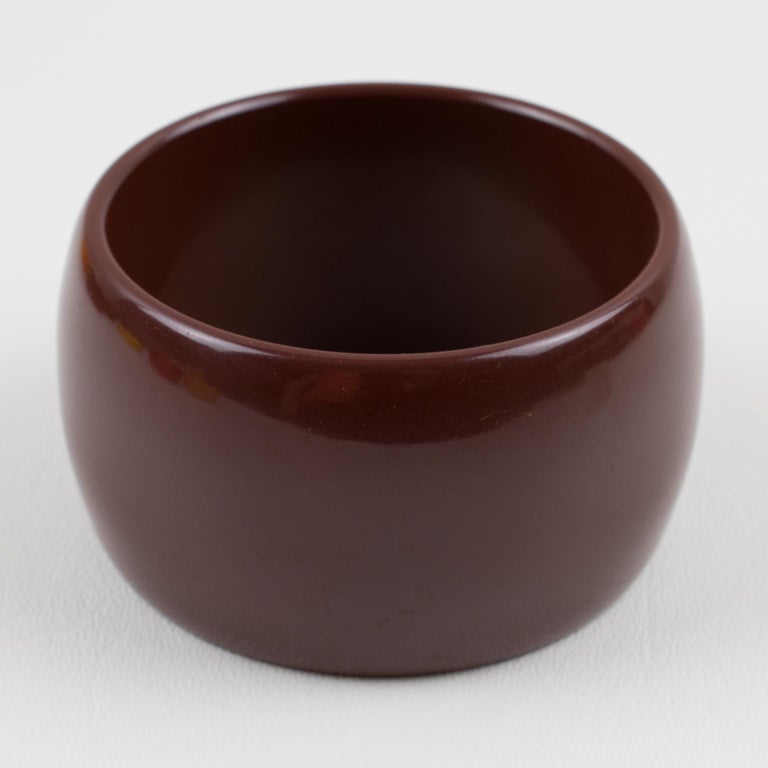 Bakelite Oversized Bracelet Bangle Purple Eggplant For Sale at 1stDibs