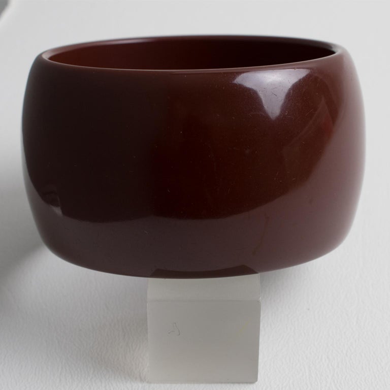 Bakelite Oversized Bracelet Bangle Purple Eggplant For Sale at 1stDibs