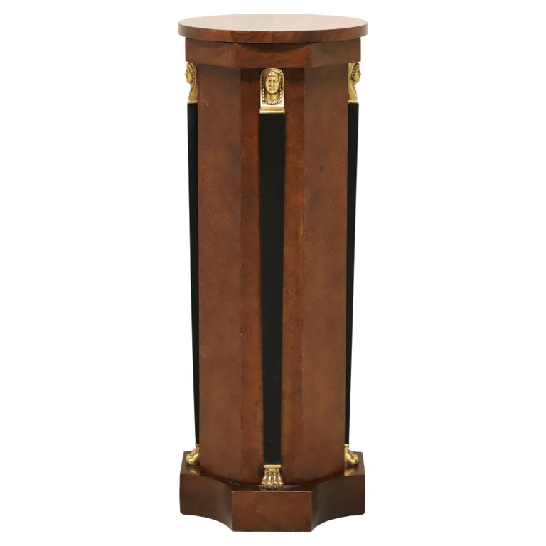BAKER Burl Black Lacquer Neoclassical Pedestal Display Column / Plant ...