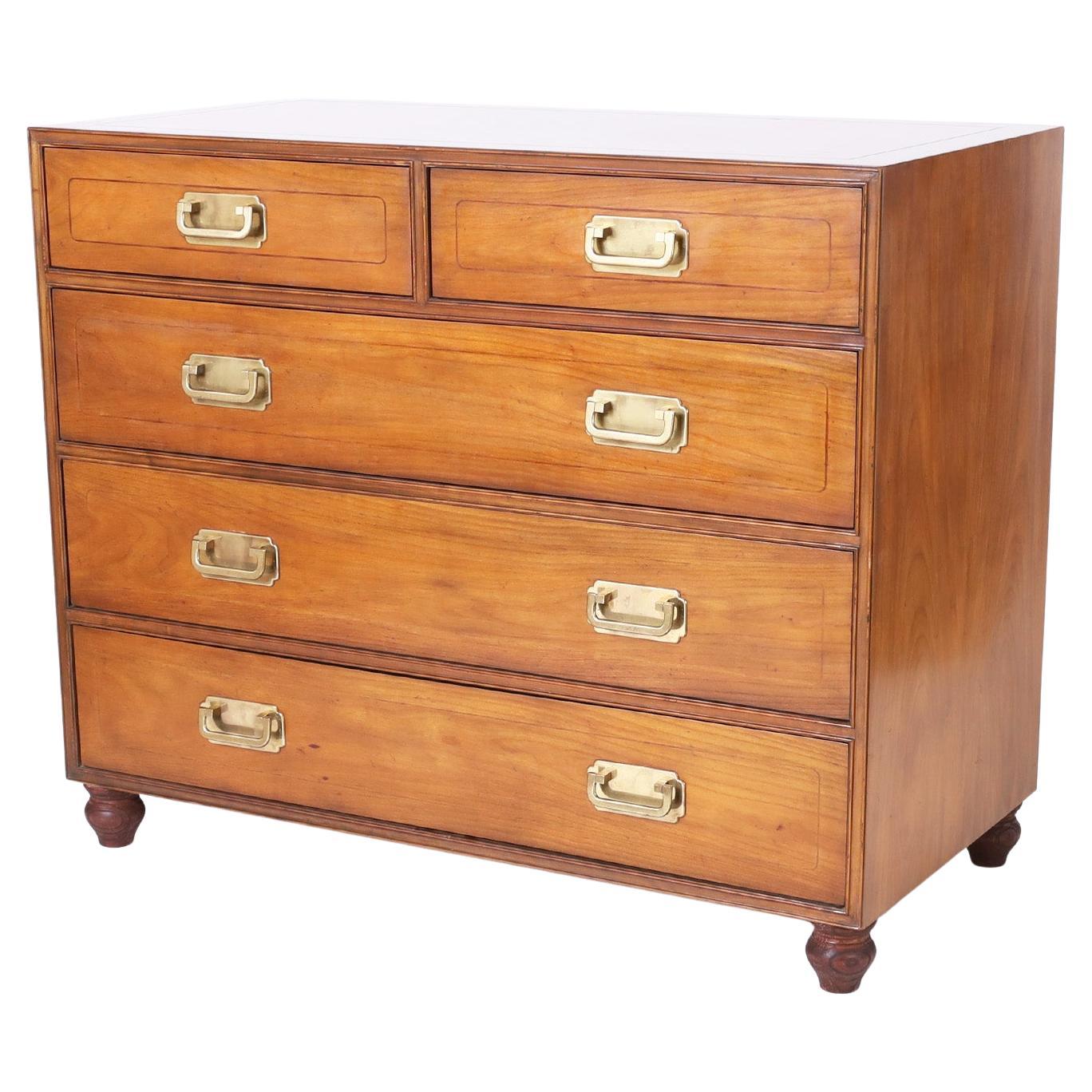 Campaign Style Rosewood Tall Chest of Drawers at 1stDibs | campaign ...