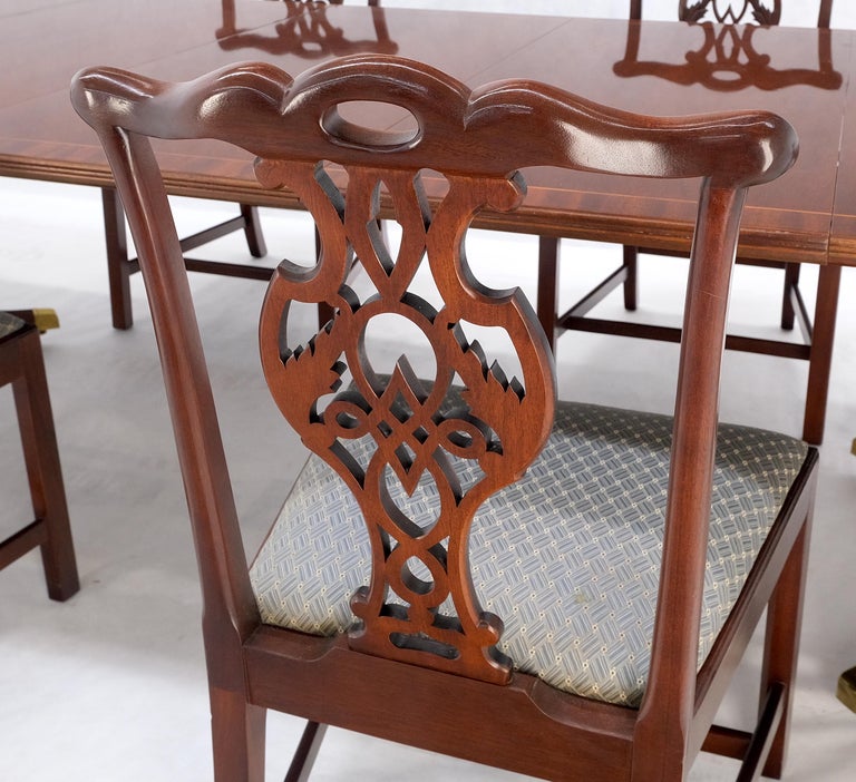 Baker Charleston Collection Mahogany Banded Dining Table 6 Chairs Set ...