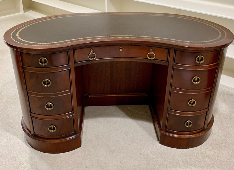 Baker Desk with Leather Top at 1stDibs