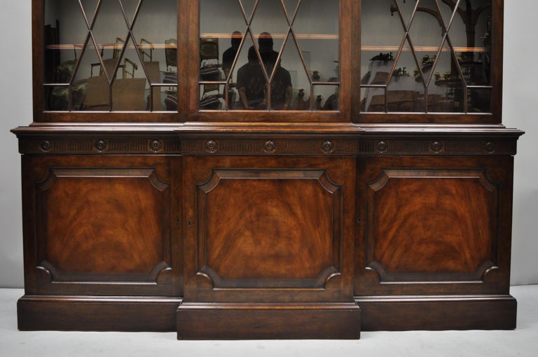 Baker English Regency Style Mahogany Breakfront China Cabinet Bookcase ...