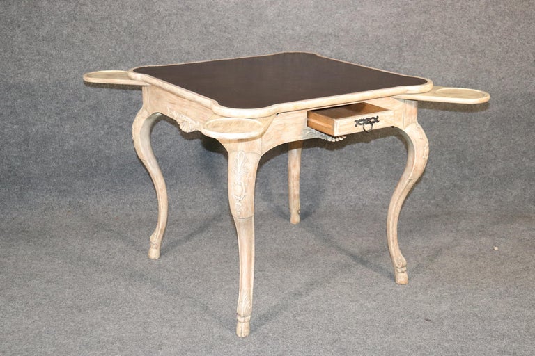 Baker French Louis XV Leather Top Painted Card Games Table Circa 1970 ...