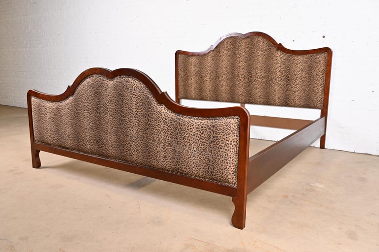 Baker French Provincial Mahogany and Leopard Print Upholstered King ...