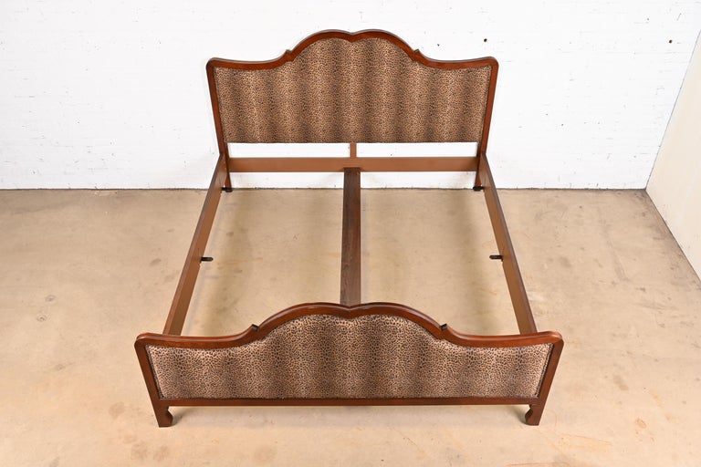 Baker French Provincial Mahogany and Leopard Print Upholstered King ...