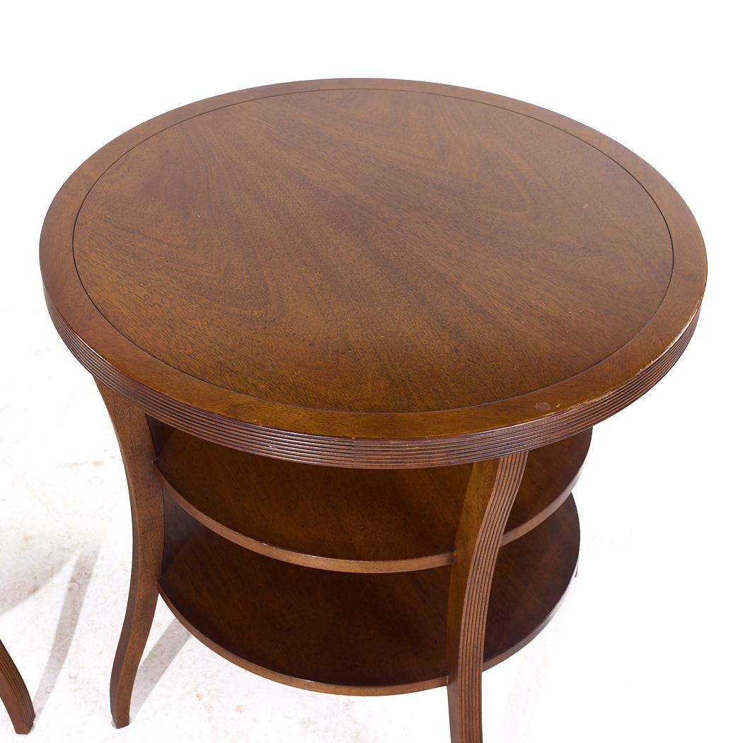 Baker Furniture 3 Tier Side End Tables - Pair For Sale at 1stDibs