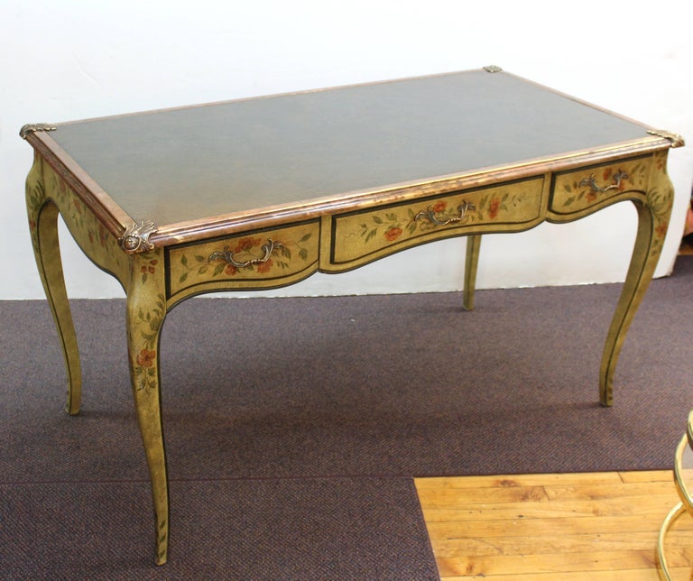 Baker Furniture Baroque Style Writing Desk with Leather Top at 1stDibs