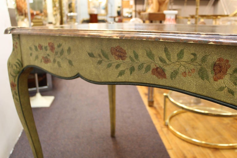 Baker Furniture Baroque Style Writing Desk with Leather Top at 1stDibs