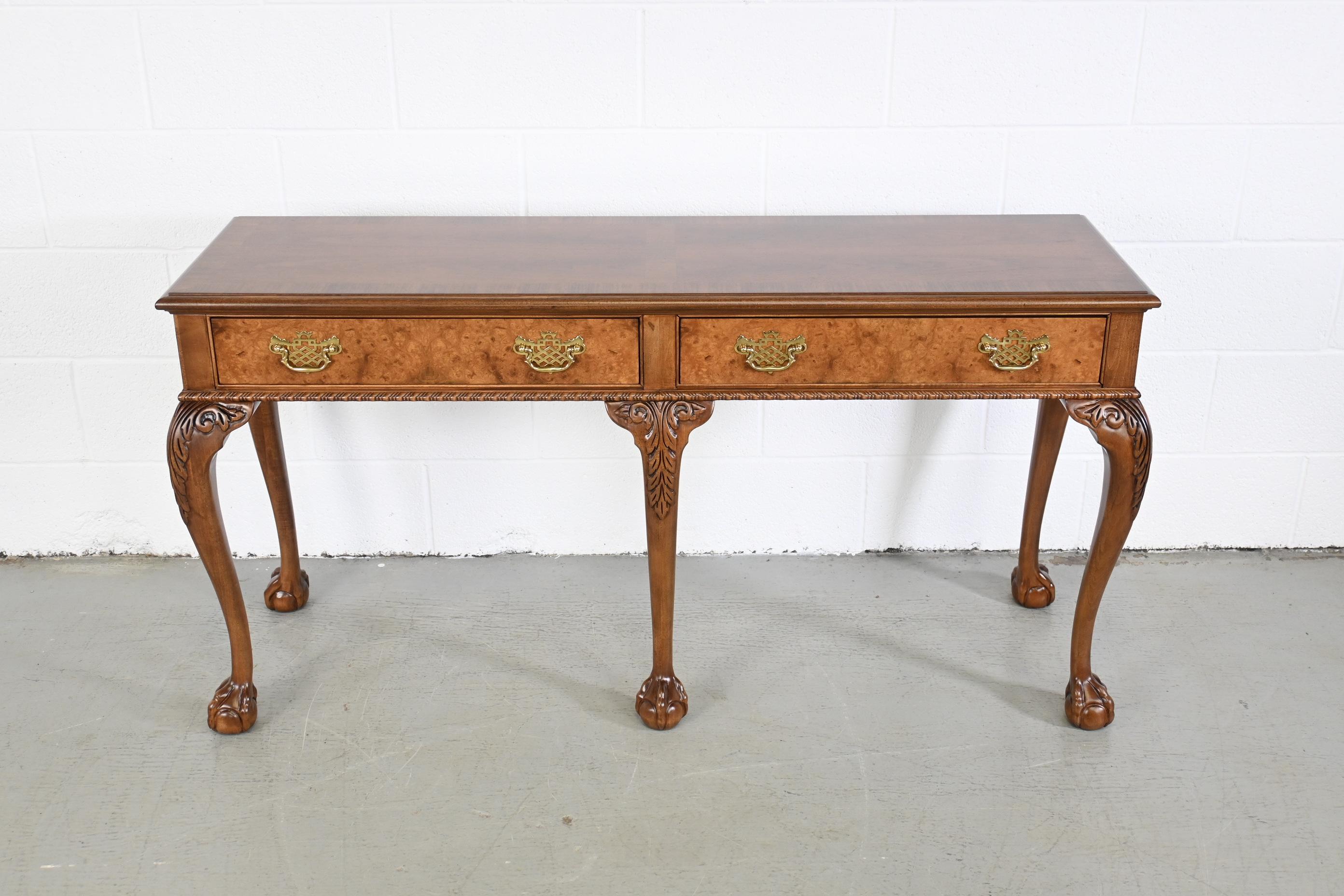 Baker Furniture Chippendale Console Table with Ball and Claw Feet For ...