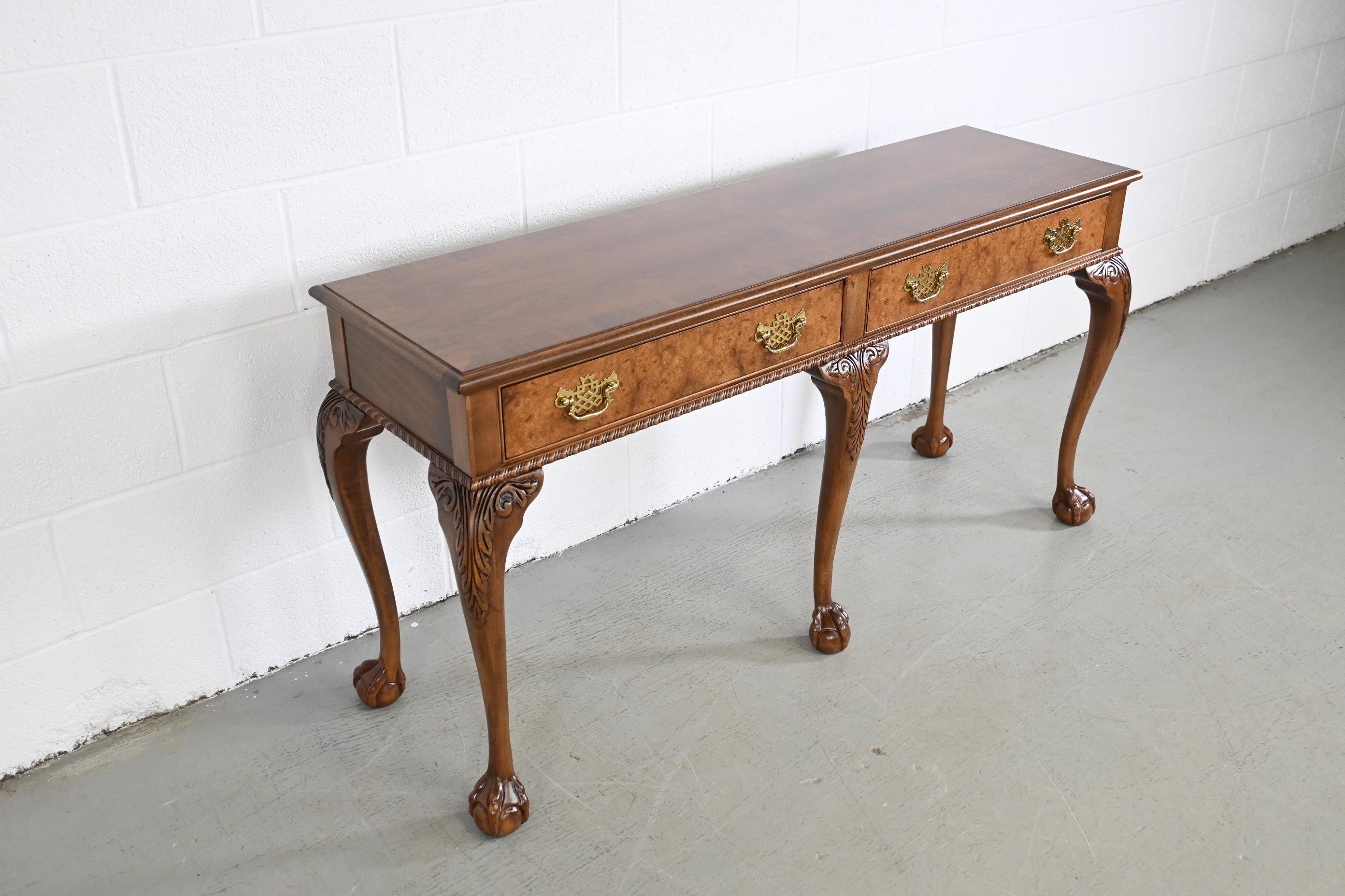 Baker Furniture Chippendale Console Table with Ball and Claw Feet For ...